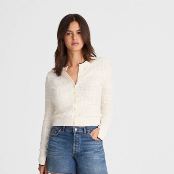Madewell | Sweaters | Madewell Off White Solid Everleigh Stitch ...
